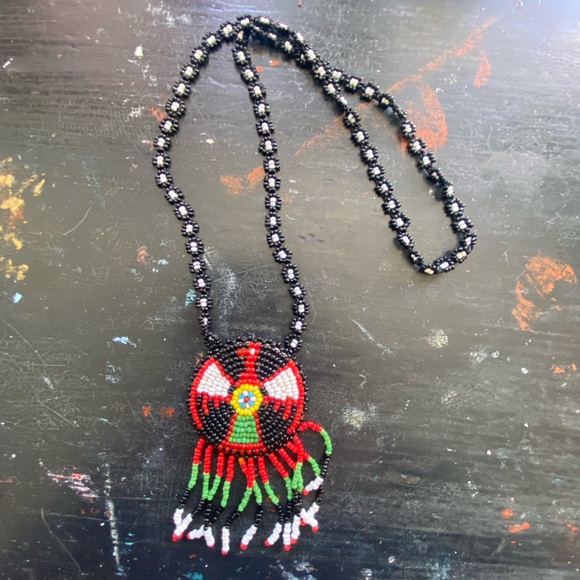Vintage | Jewelry | Vintage Native American Thunderbird Beaded Necklace ...